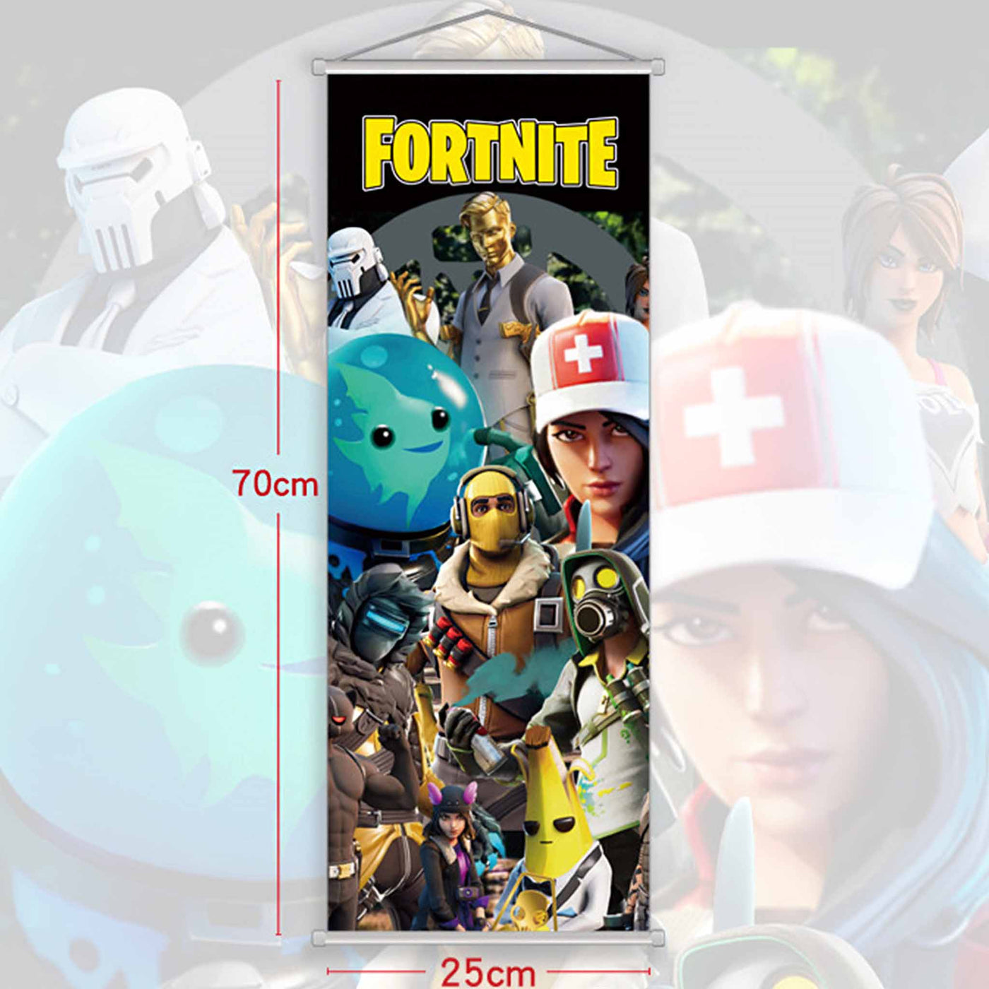 Tøyplakat: Fortnite - Remedy, Slurp, Raptor, Zenith og Peely med flere ...