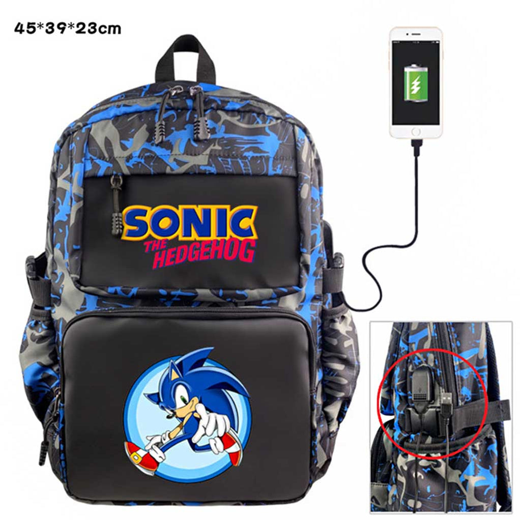 Ryggsekk: Sonic the Hedgehog – Sonic og logo med USB-uttak ...