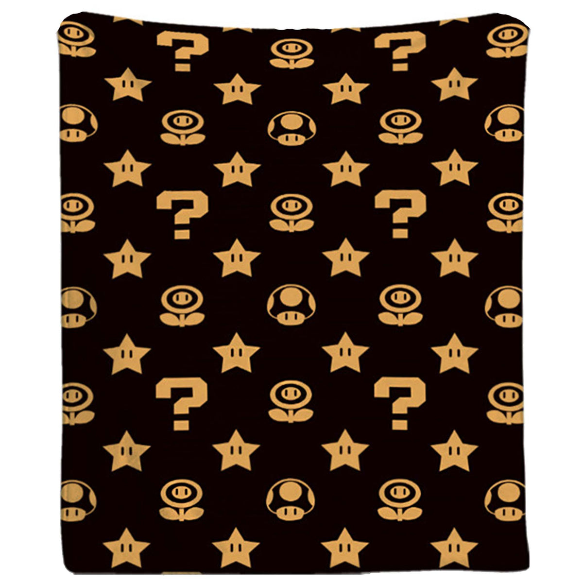 Pledd: Super Mario - Gullfargede Power Up-symboler — Gamingsjappa.no