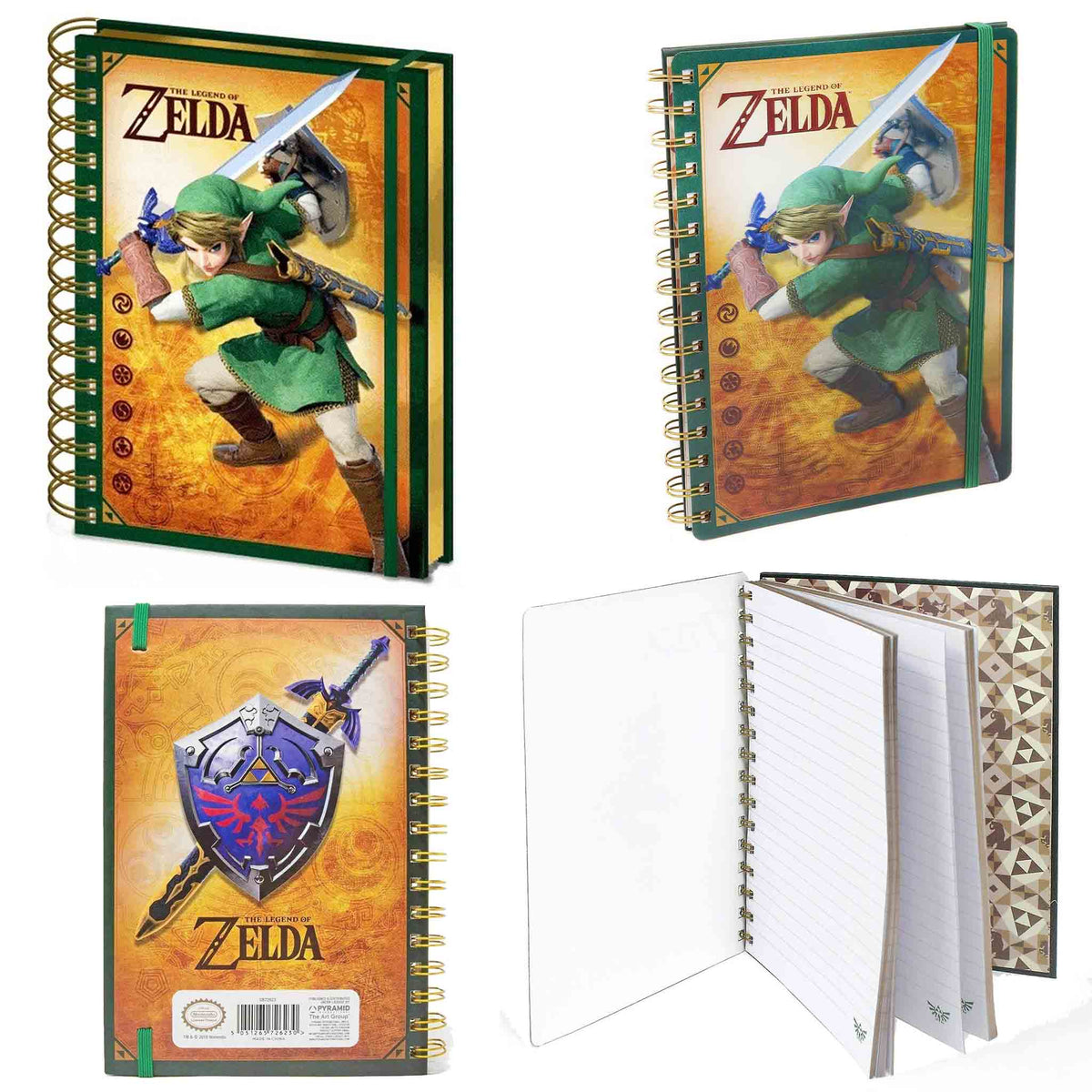 Notatbok: The Legend of Zelda med 3D-bilde av Link med Triforce-symbol ...