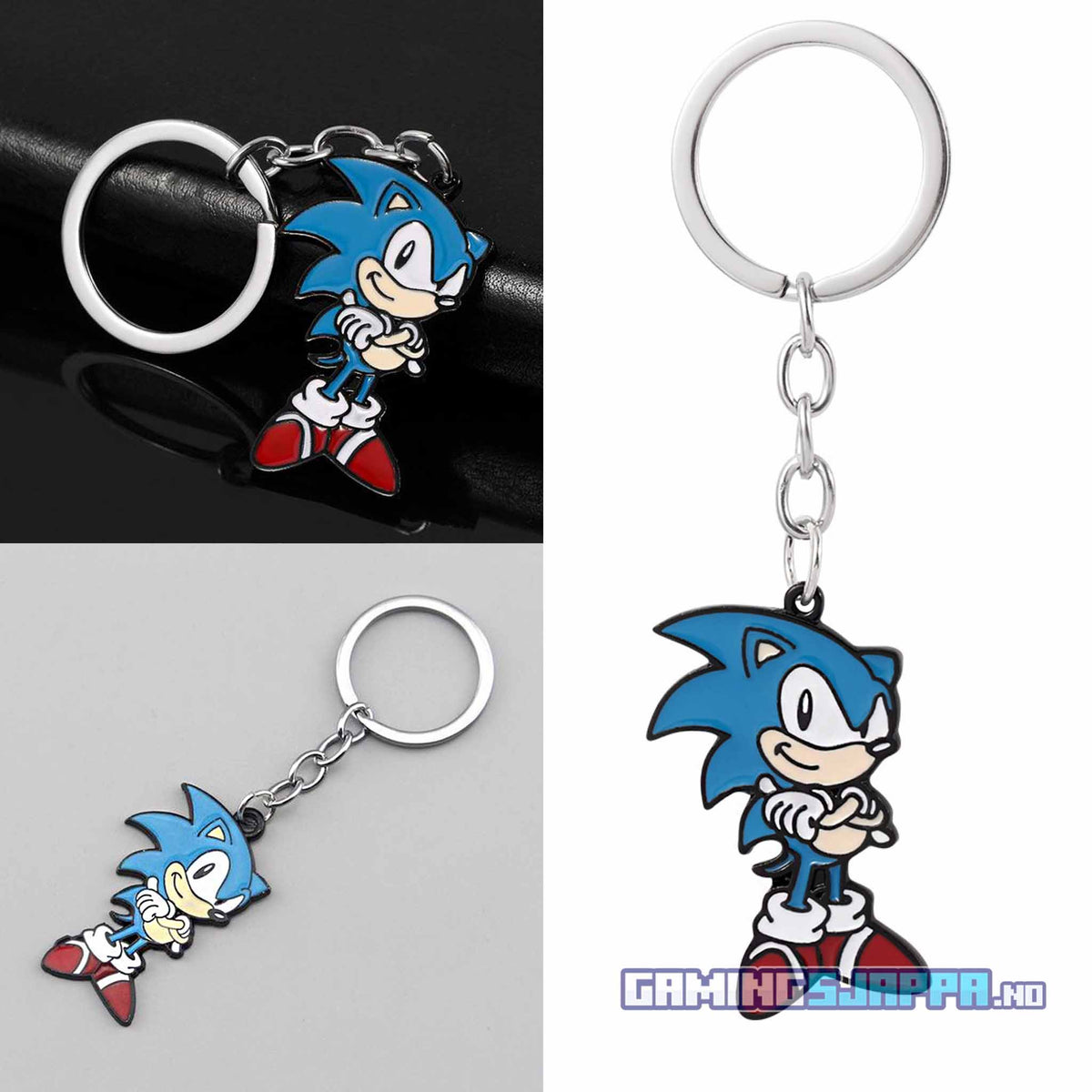 Nøkkelring av metall: Klassisk Sonic the Hedgehog | Gamingsjappa.no