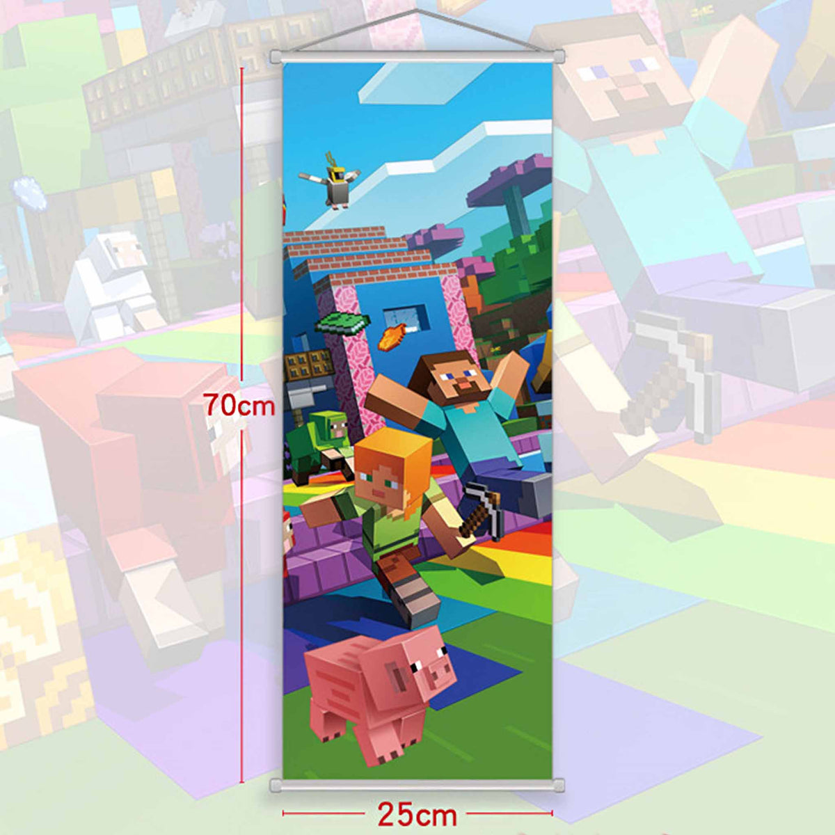 Tøyplakat: Minecraft - Steve og Alex | Wall Scroll - Gamingsjappa.no