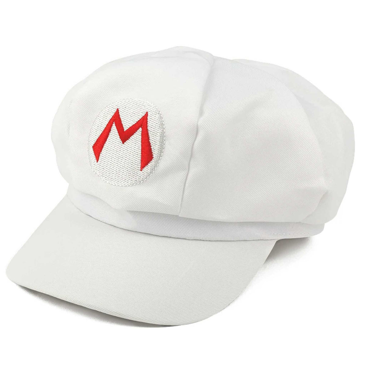 Caps: Super Mario - Fire Mario-hatt med (M)-logo (hvit) | Gamingsjappa.no